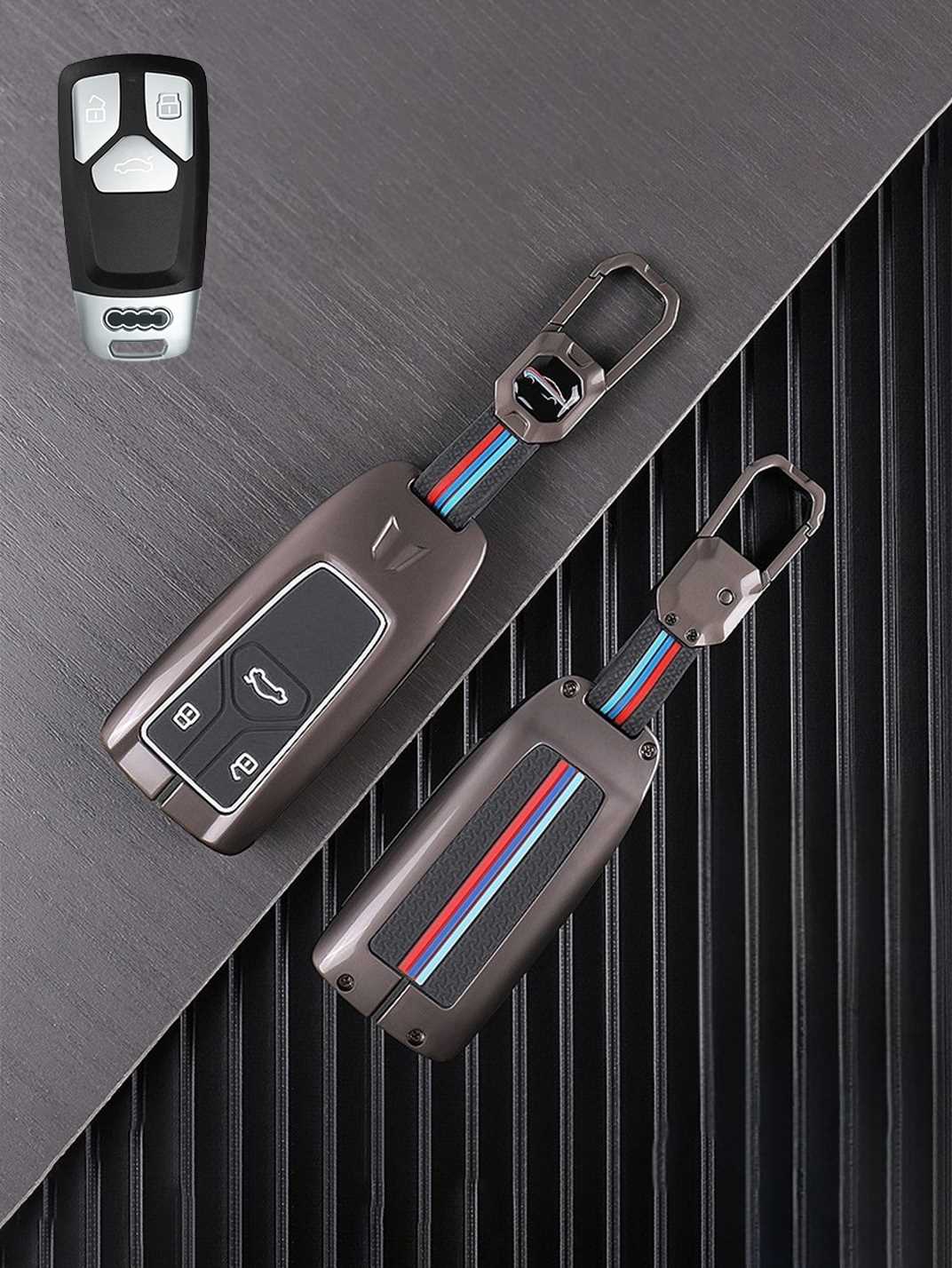 Audi Key Fob Cover Zinc Alloy & Silicone Protective Key Case for Audi ...