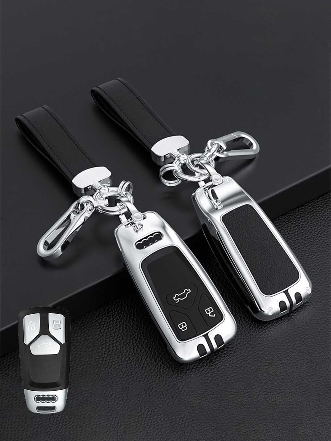 Audi Key Fob Cover Zinc Alloy & Silicone Protective Key Case for Audi ...
