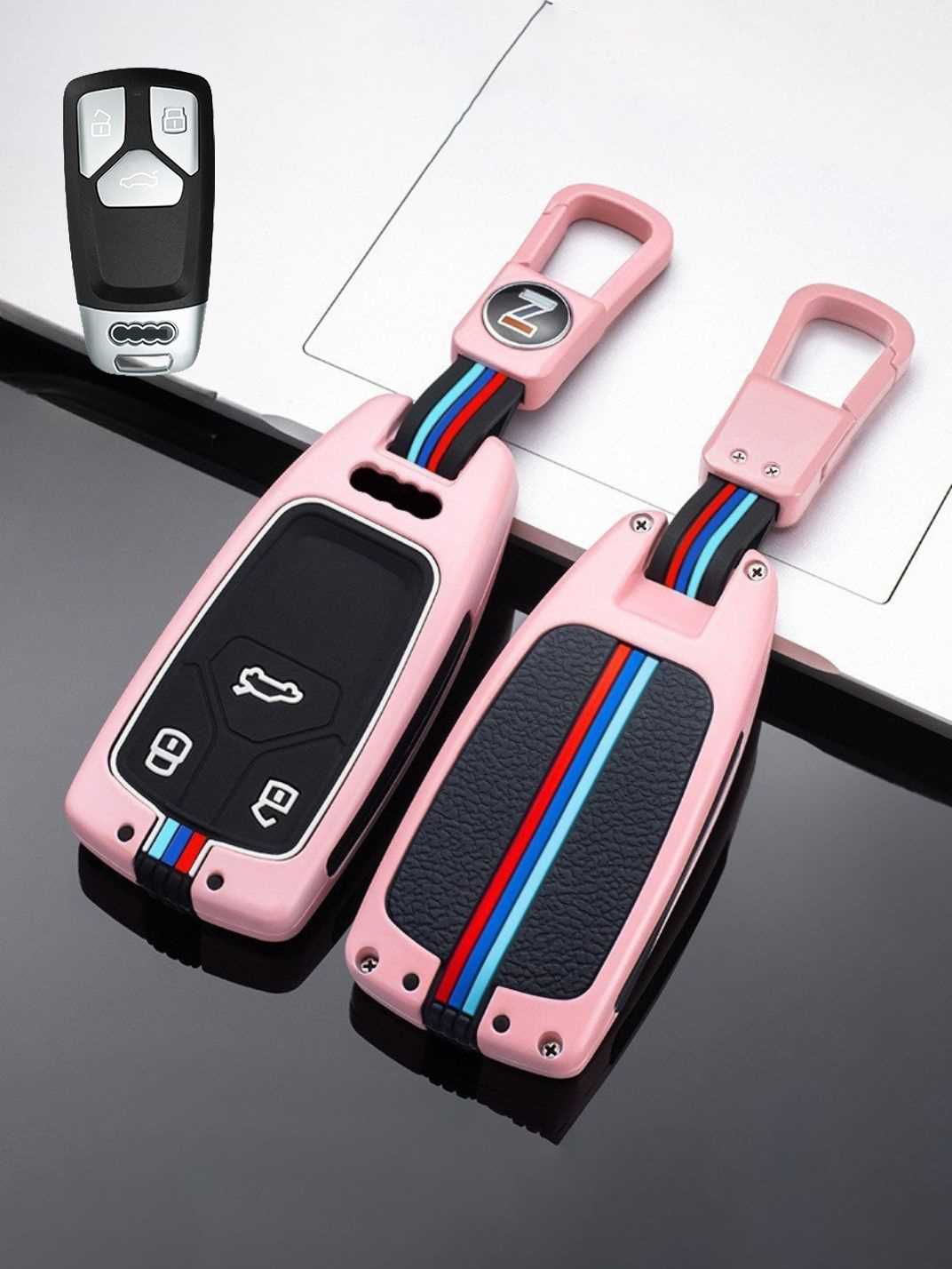 Audi Key Fob Cover Zinc Alloy & Silicone Protective Key Case for Audi ...